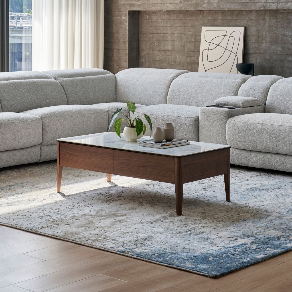 Alaska Designer Coffee Table in Ceramic and American Walnut – Gainsville