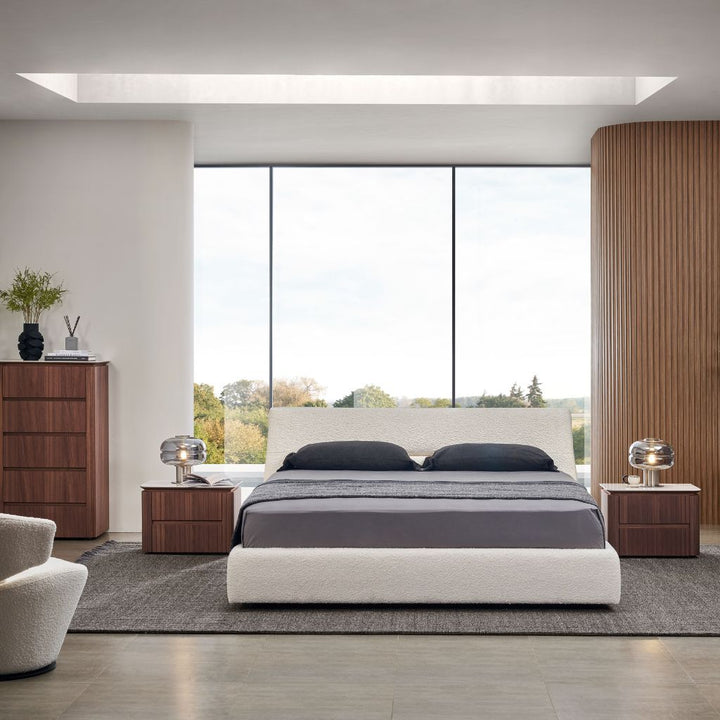 Ava TV Unit - Stylish Curved Design with Walnut Panelling – Gainsville