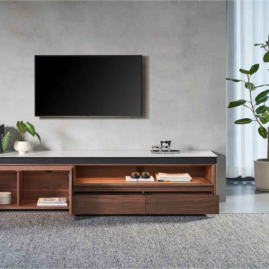Ezra Walnut TV Unit: Elegance Meets Functionality – Gainsville