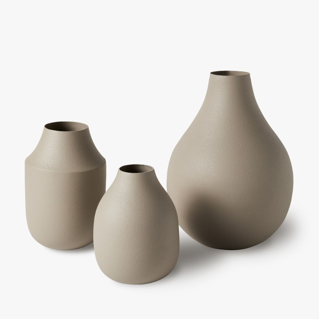 Mona Trio of Vases Latte - Exquisite Vases at Gainsville
