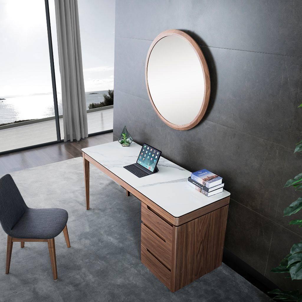 Ava TV Unit - Stylish Curved Design with Walnut Panelling – Gainsville